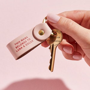 Personalised 'any Message' Leather Keyring | Mother's Day Gift for Mum ...