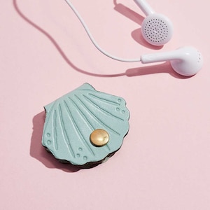 Shell Earphone Tidy + Cable Organiser | Leather Earbud Wire Wrap ...