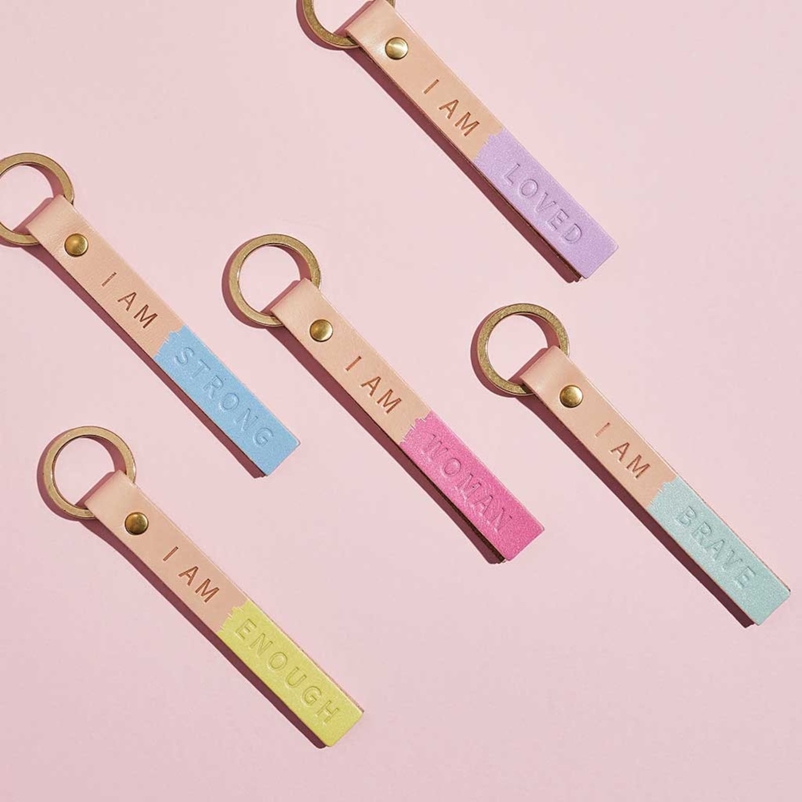 Personalised Positive Affirmation Keyring Leather Keyring, Motivational ...