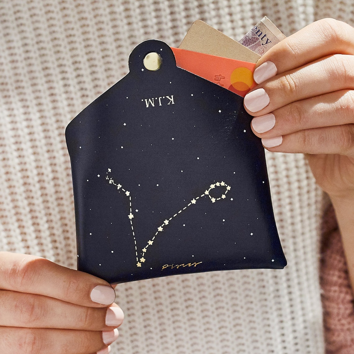 Personalised Leather Coin Purse Women / Personalised Star Sign | Etsy