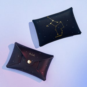Personalised Leather Coin Purse Women / Zodiac Star Sign Purse - Etsy UK