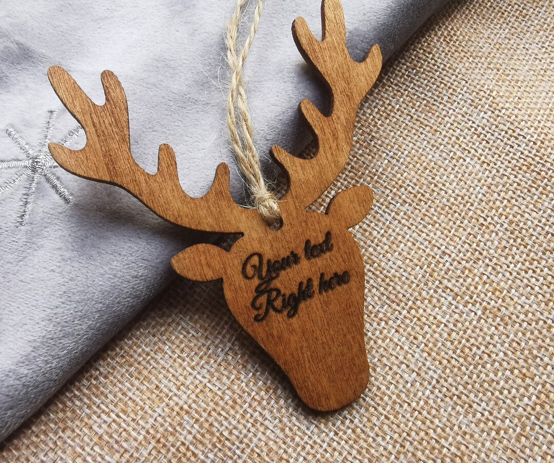 Personalised Christmas Reindeer Bauble Christmas Decoration - Etsy UK
