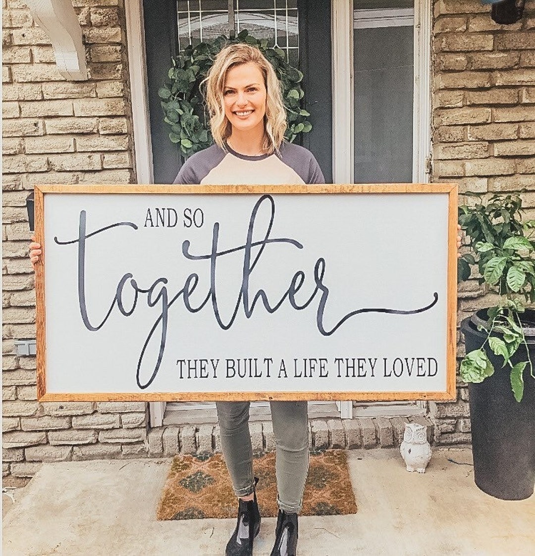 Together Wood Sign, Modern Farmhouse Sign, Handmade in Canada, Bedroom ...