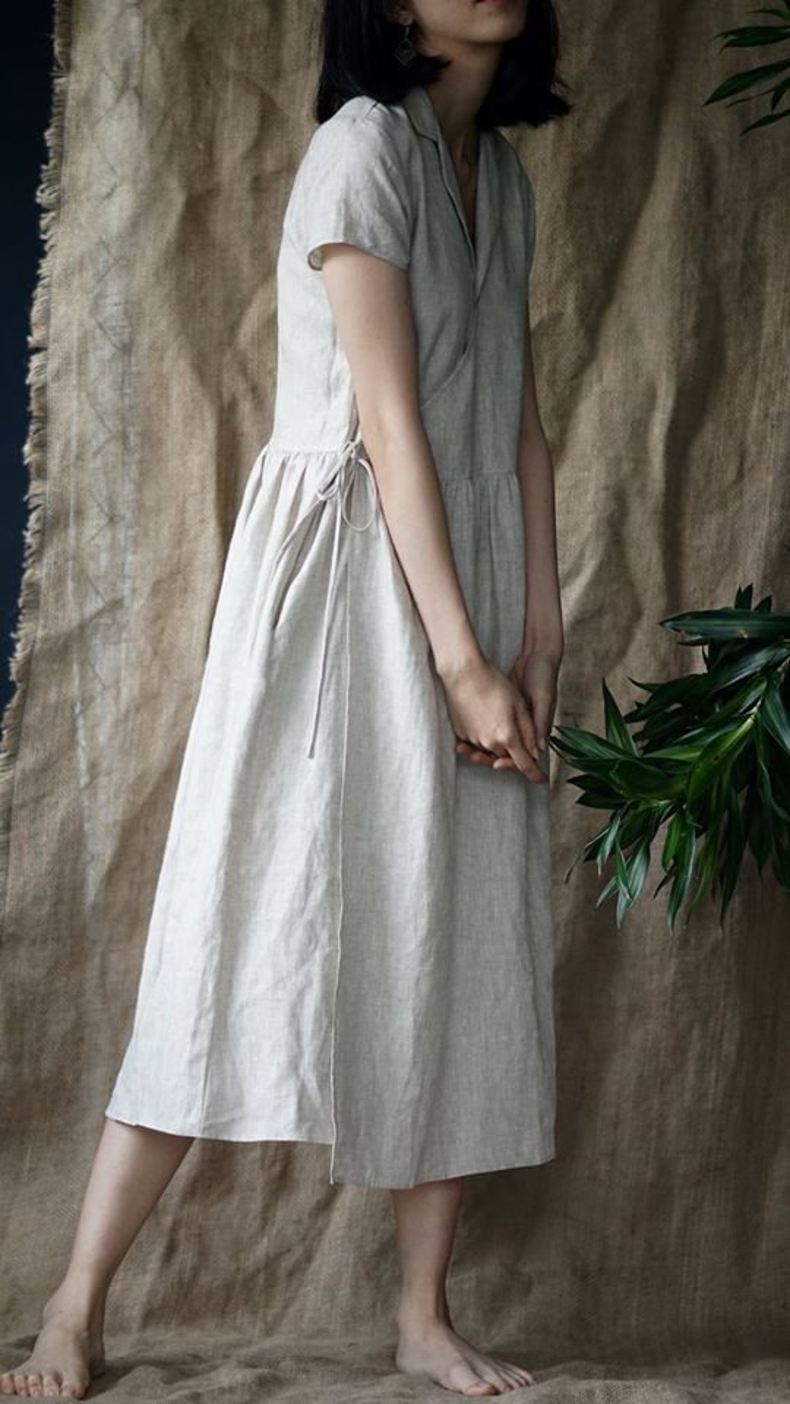 Linen Wrap Dress Linen A-line Dress Available in 50 Colors - Etsy