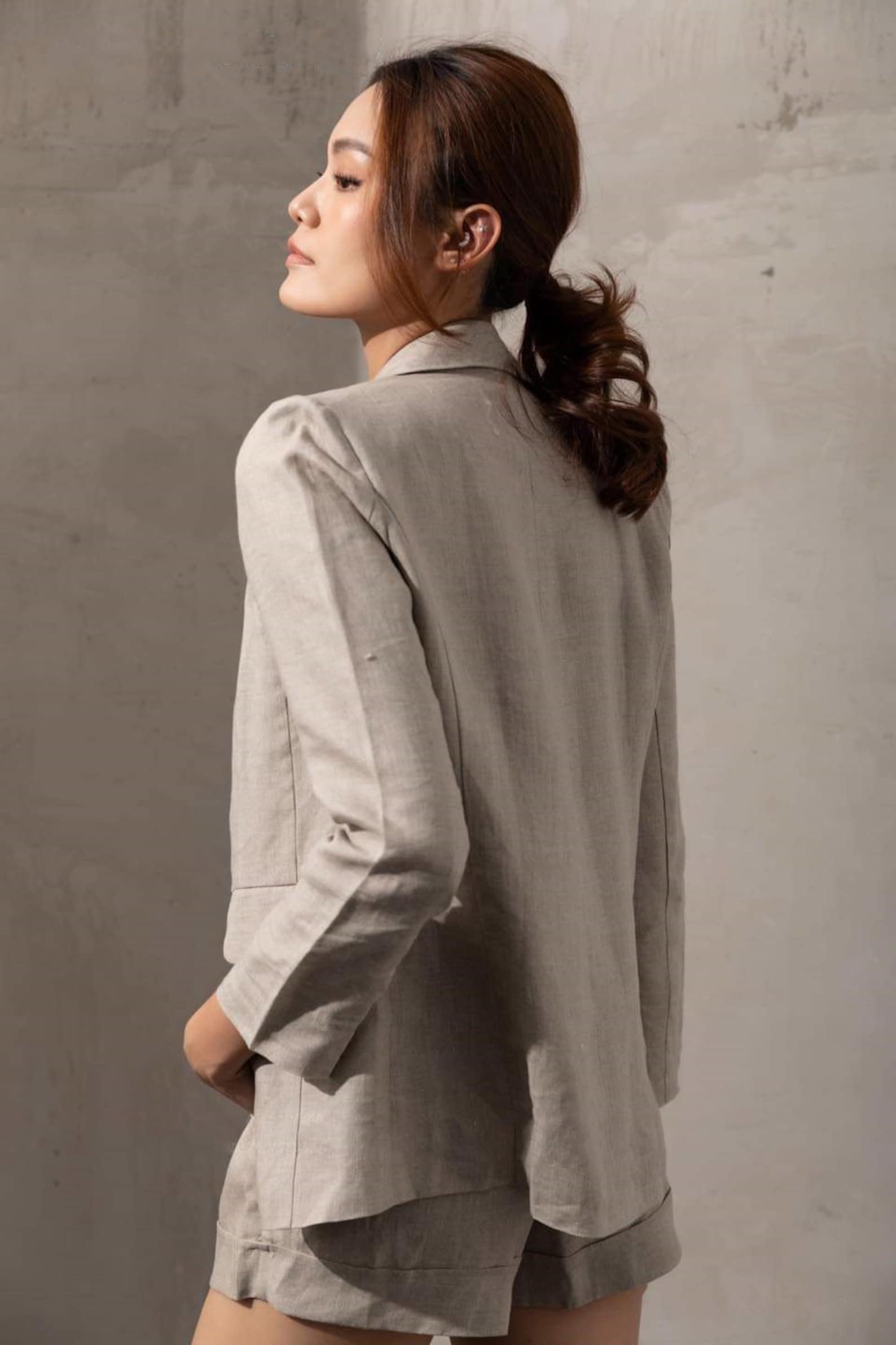 Women Linen Suit Jacket - Linen Suit Set - Linen Single Breasted Blazer ...