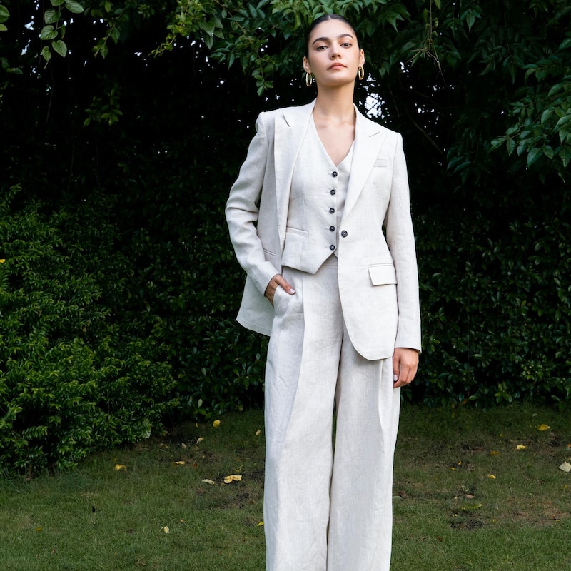 3 Piece Linen Suits - Etsy
