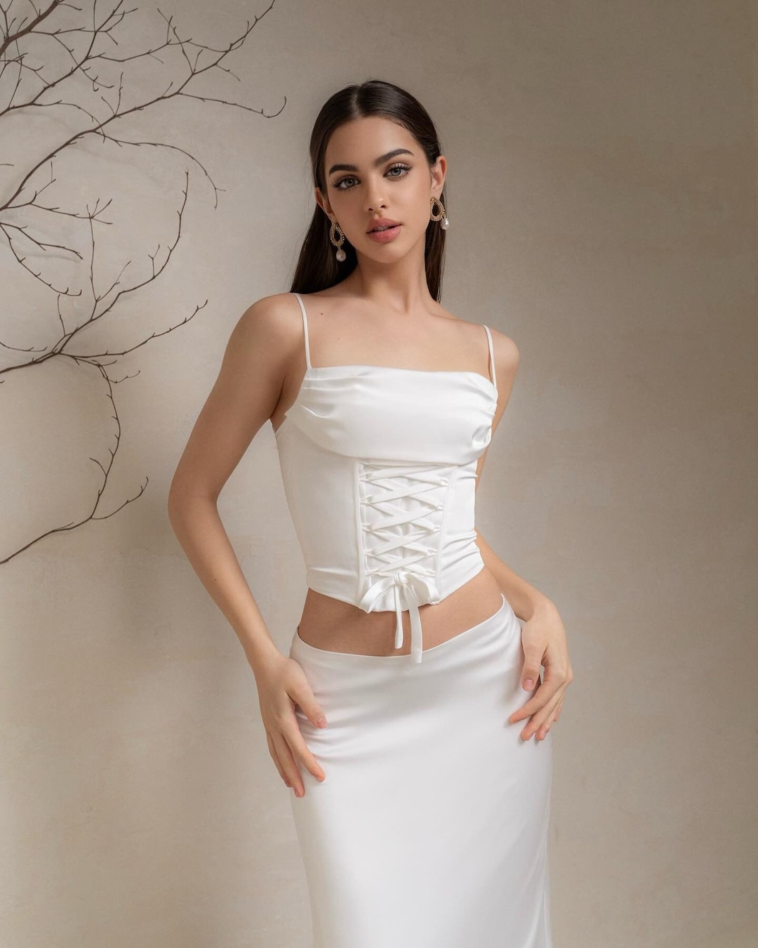 White Corset, Silk Corset, Handmade White Bridal Corset, Custom Corset ...