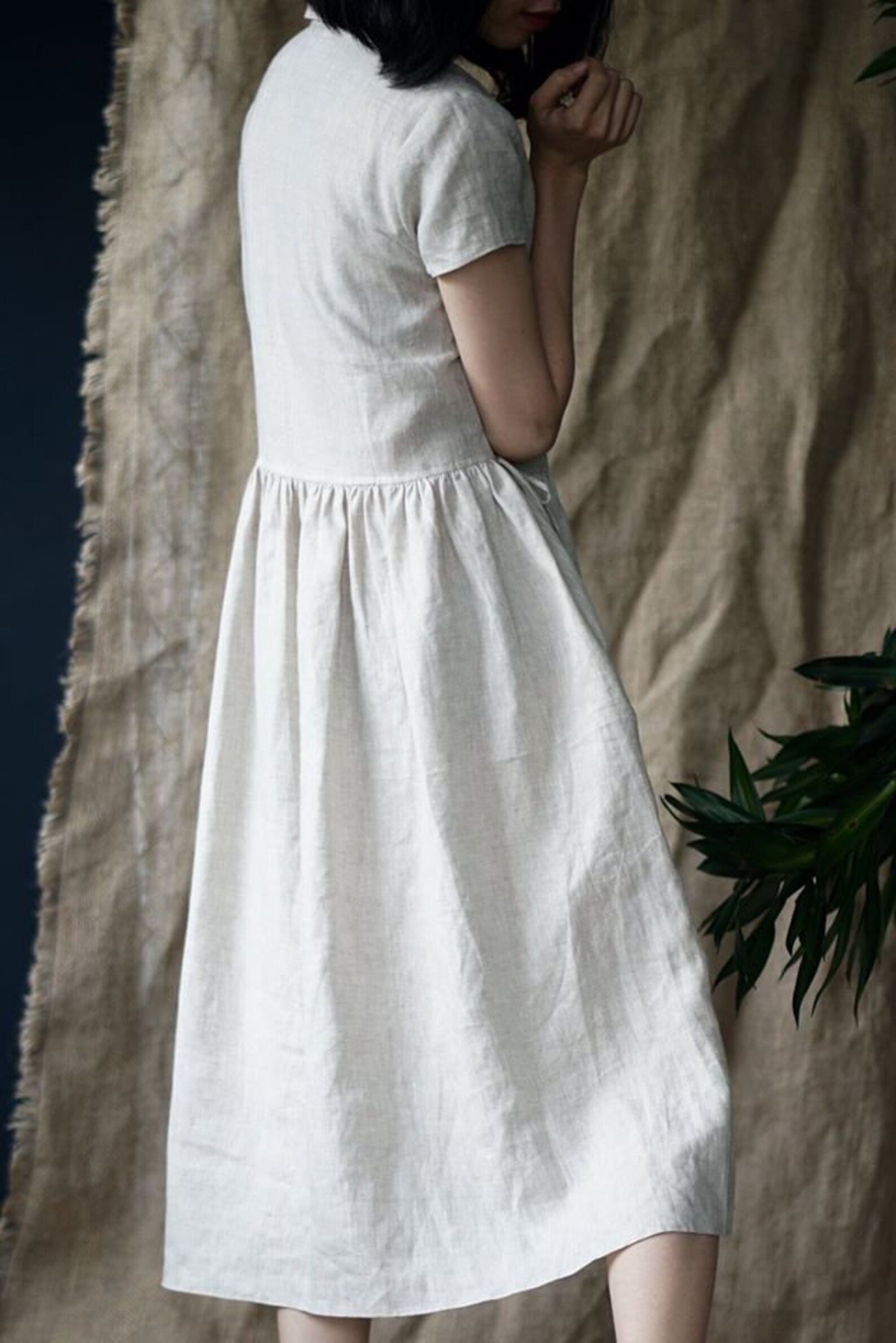 Linen Wrap Dress Linen A-line Dress Available in 50 Colors - Etsy