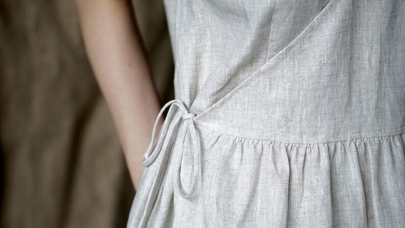 Linen Wrap Dress - Linen A-line Dress - Available in 50 Colors - Etsy