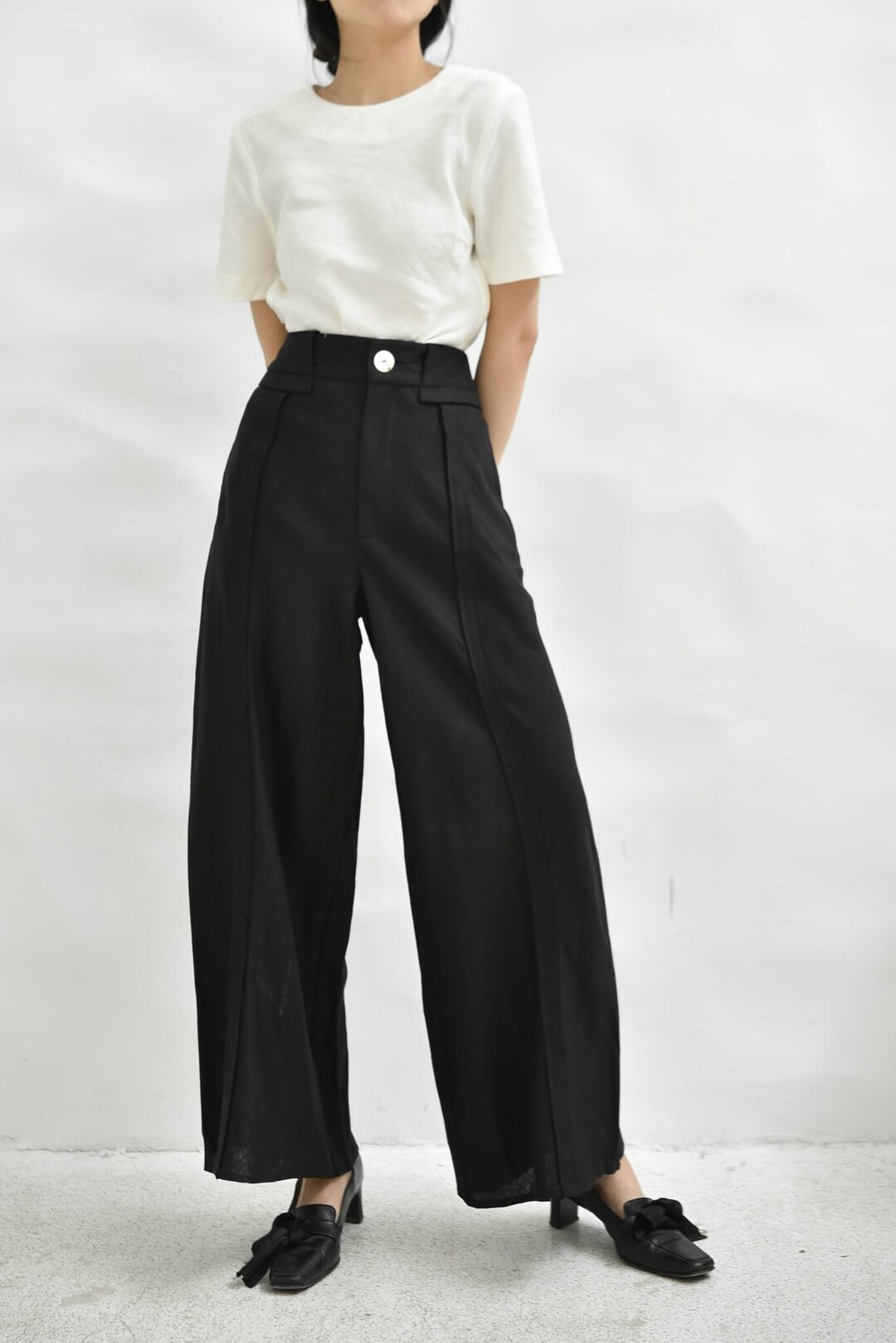 Black Linen Pants | Linen Trousers With Pockets | Pants for Women ...