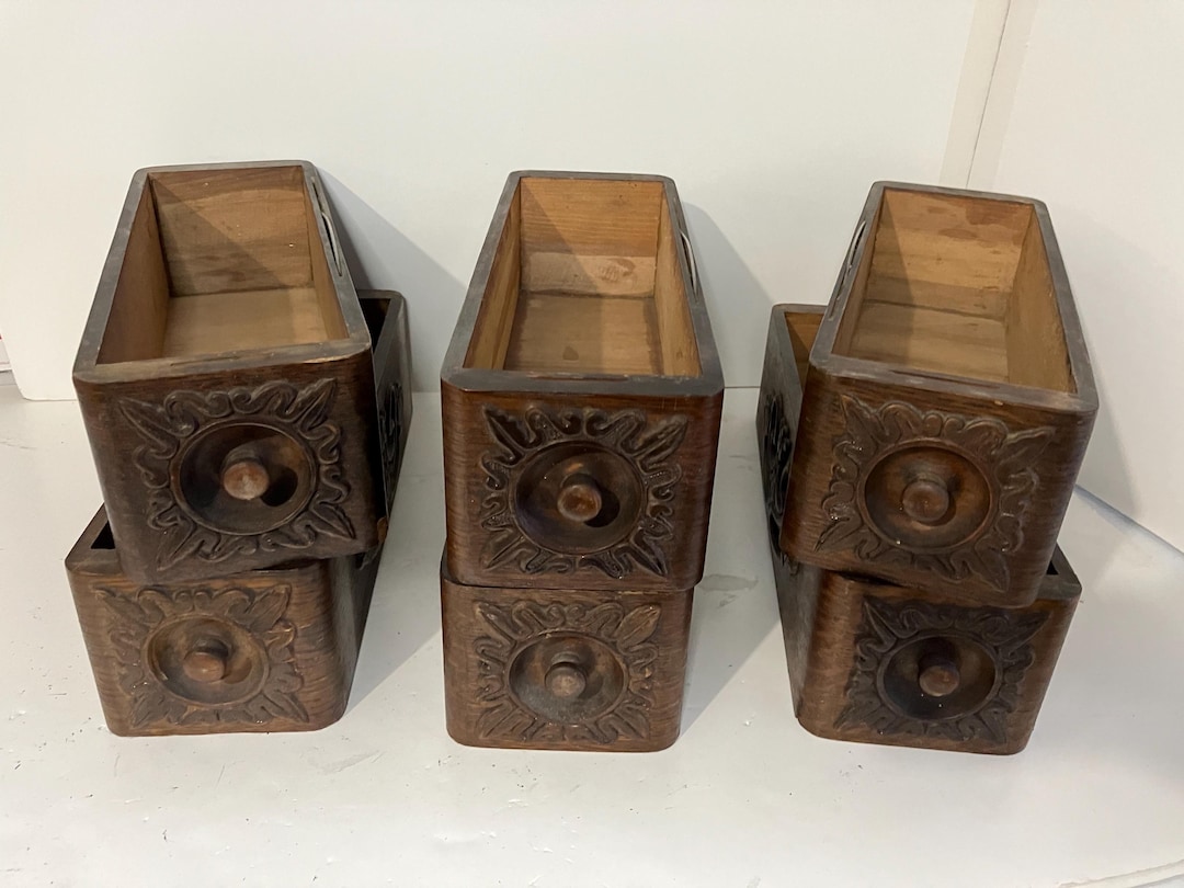 6 Antique Singer Treadle Sewing Machine Ornate Wood Drawers Art Nouveau ...