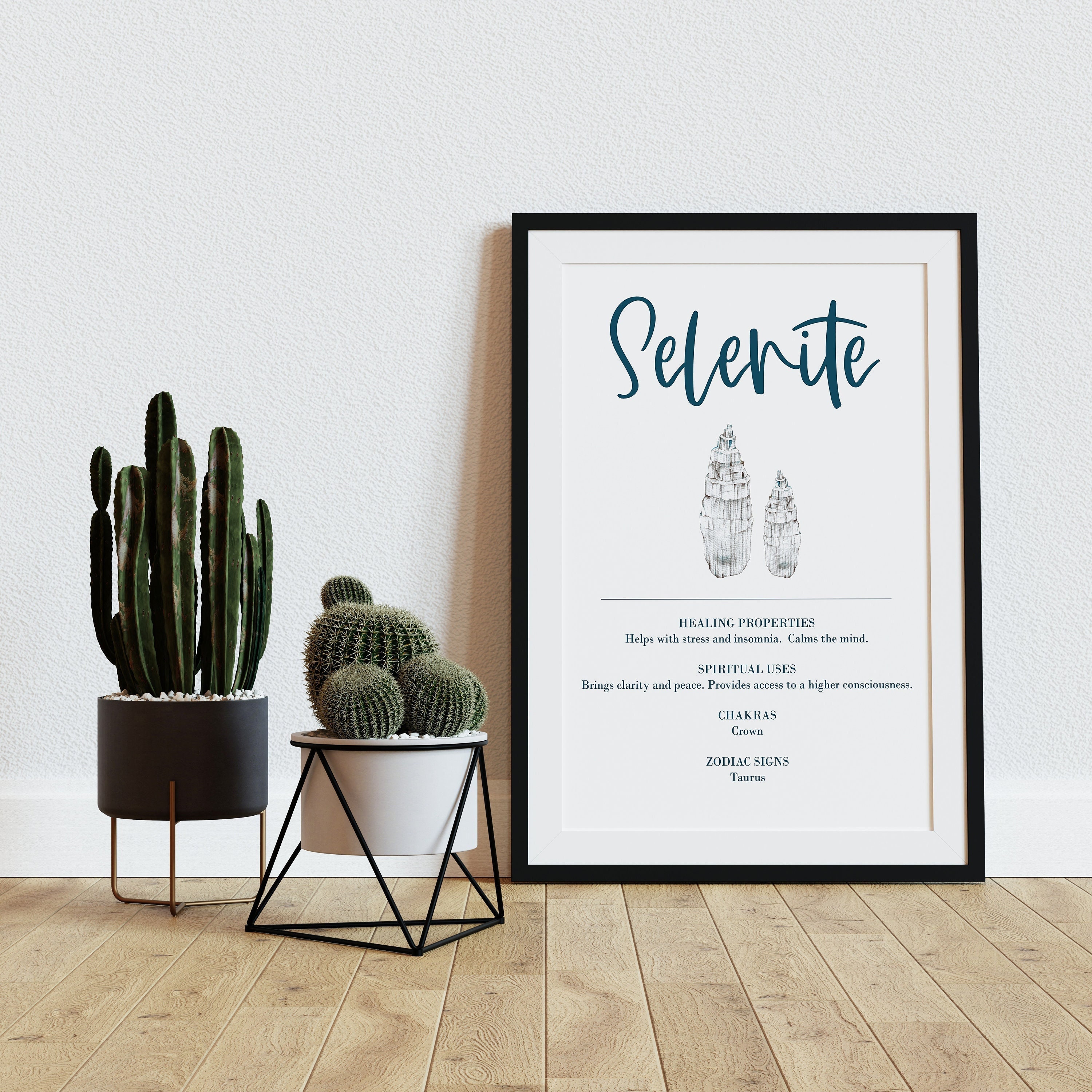 Selenite Crystal Print | Printable Poster Lists Healing Properties ...