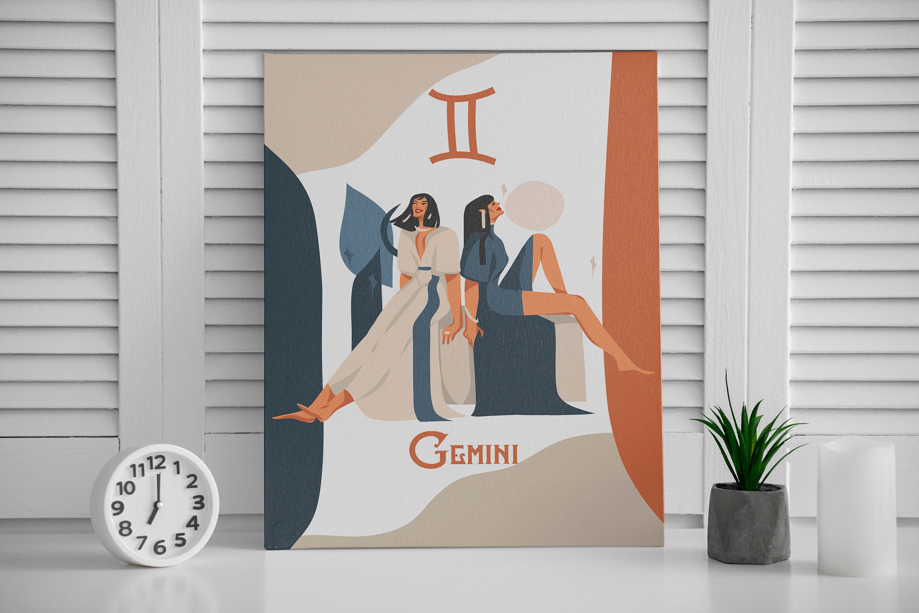 Gemini Zodiac Sign Wall Art Instant Download Horoscope | Etsy