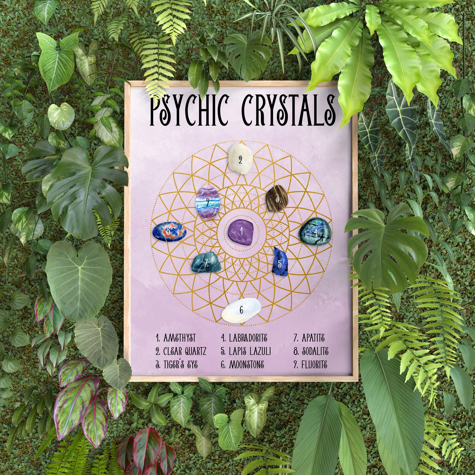 Psychic Crystals Wall Art Instant Download Spiritual Room | Etsy