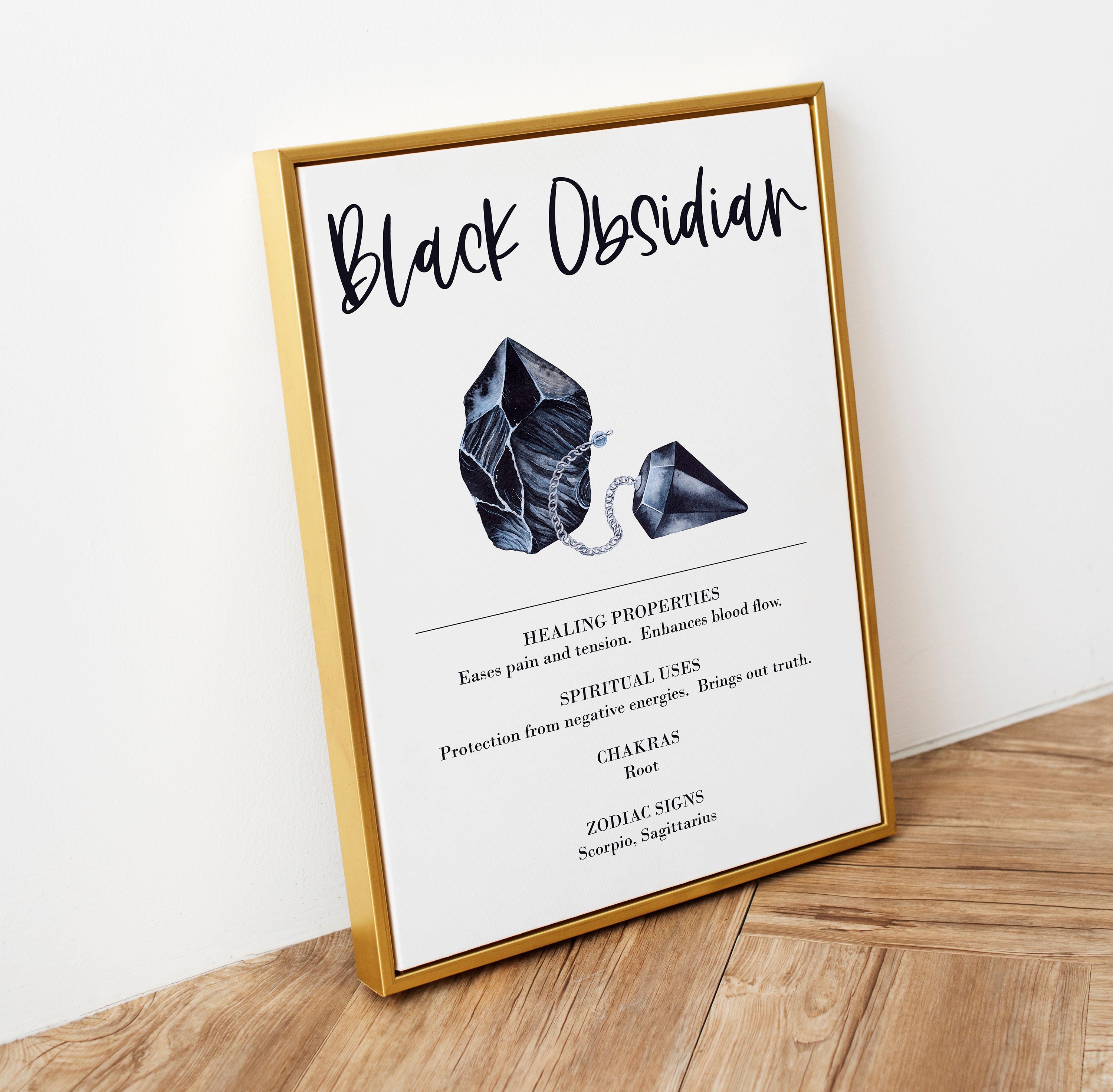 Black Obsidian Crystal Print Printable Lists Healing - Etsy