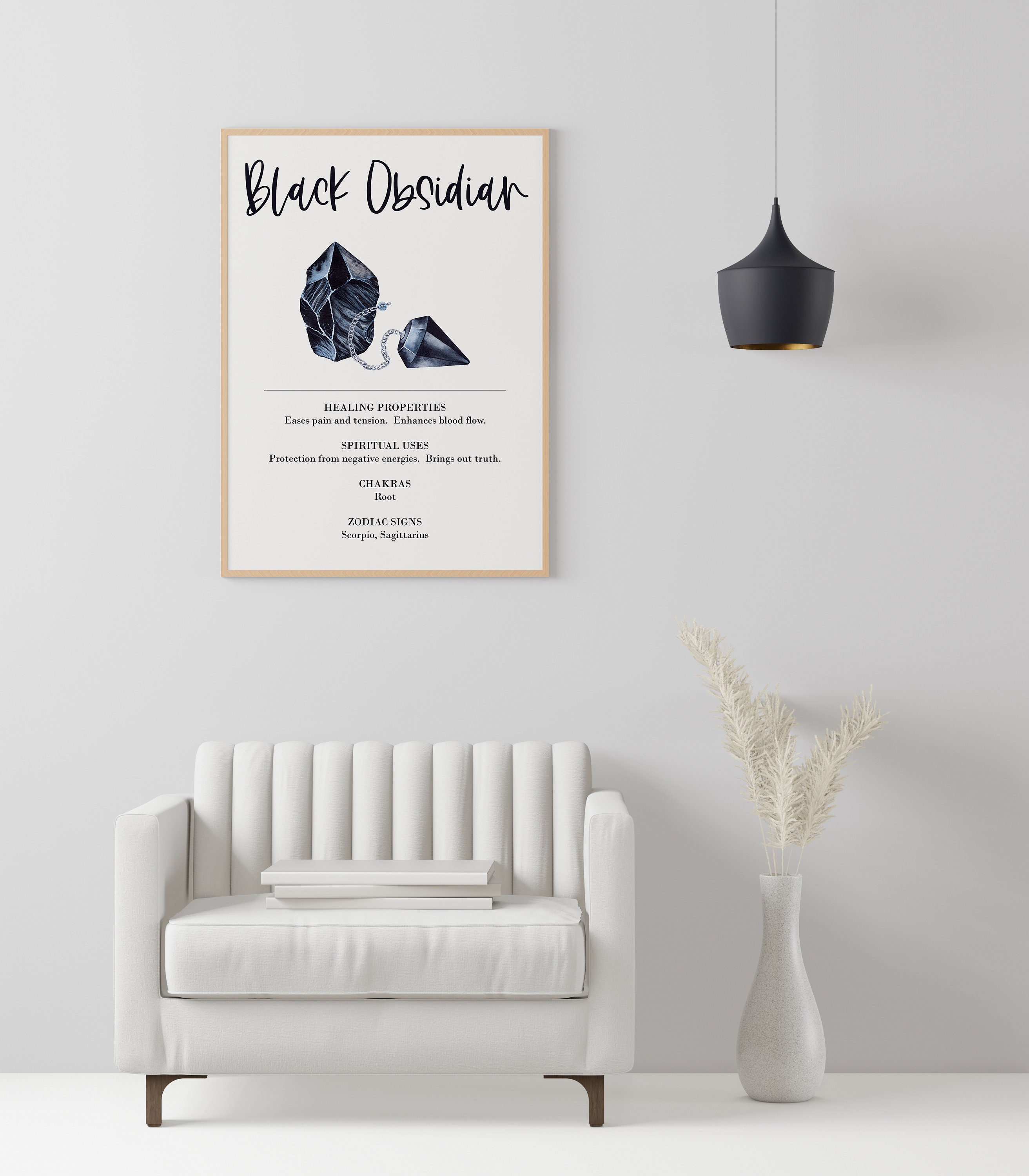 Black Obsidian Crystal Print Printable Lists Healing - Etsy