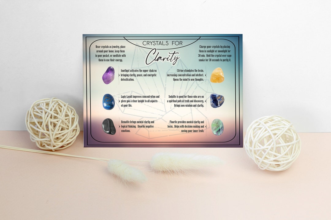 Healing Crystals for Clarity | Printable Card Lists 6 Stones That ...