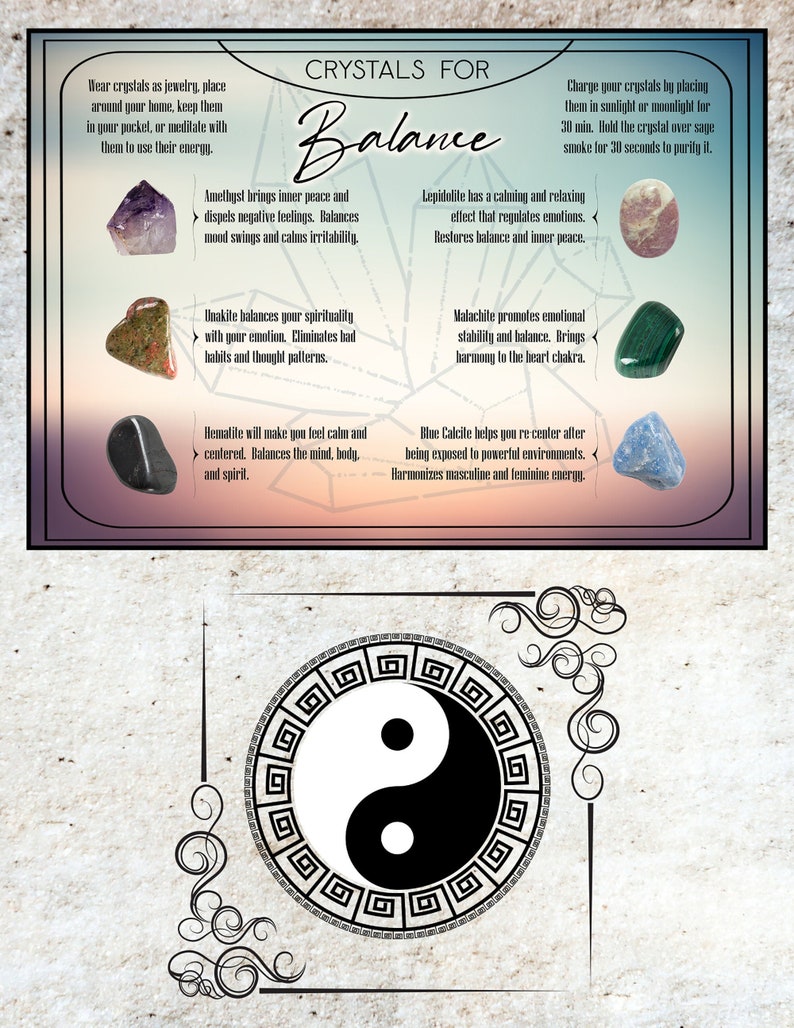 Healing Crystals for Balance | Printable Card Lists 6 Stones That Bring ...