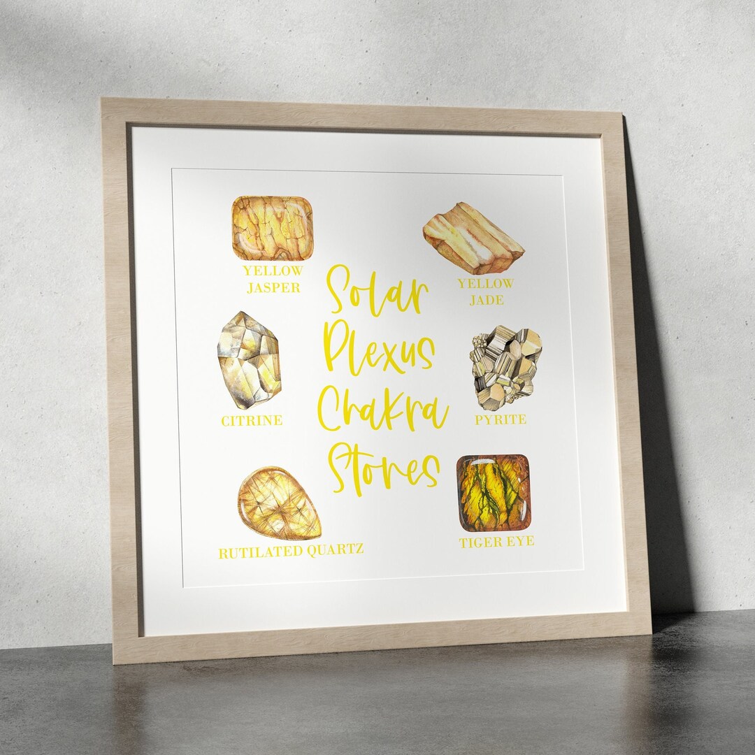 Solar Plexus Chakra Stones Chart | This Printable Poster Shows Several ...