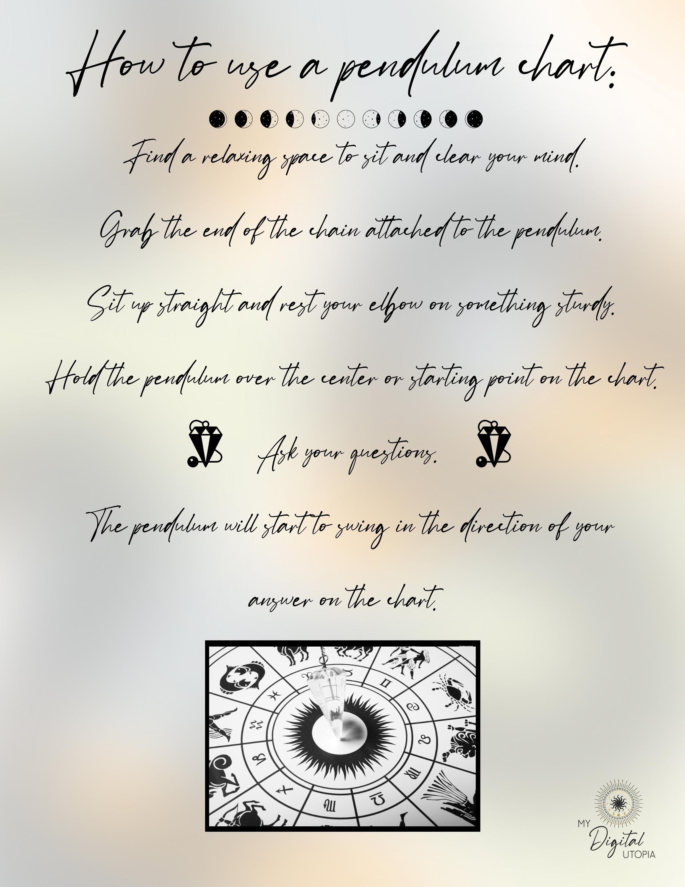 Chakra Pendulum Chart Printable Pendulum Board for Balancing Your ...