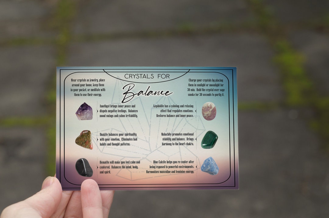 Healing Crystals for Balance | Printable Card Lists 6 Stones That Bring ...