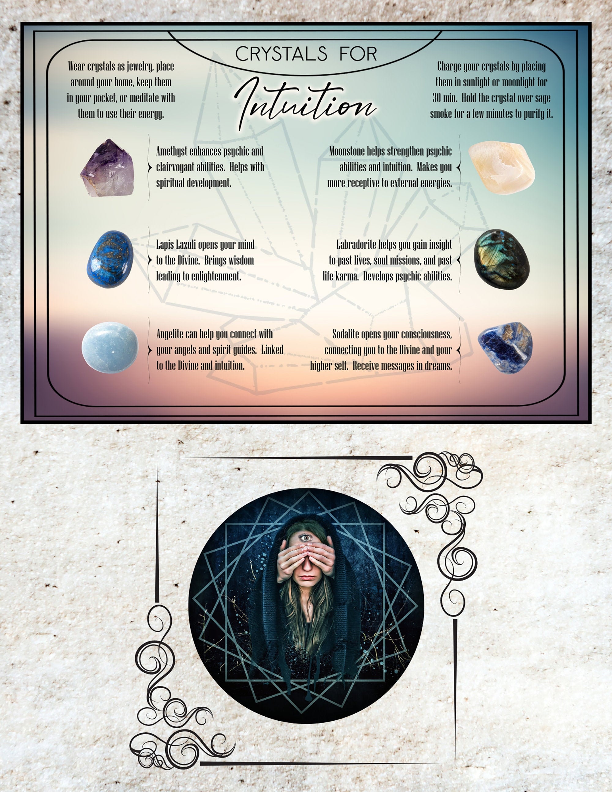 Healing Crystals for Intuition | Printable Card Lists 6 Stones That ...