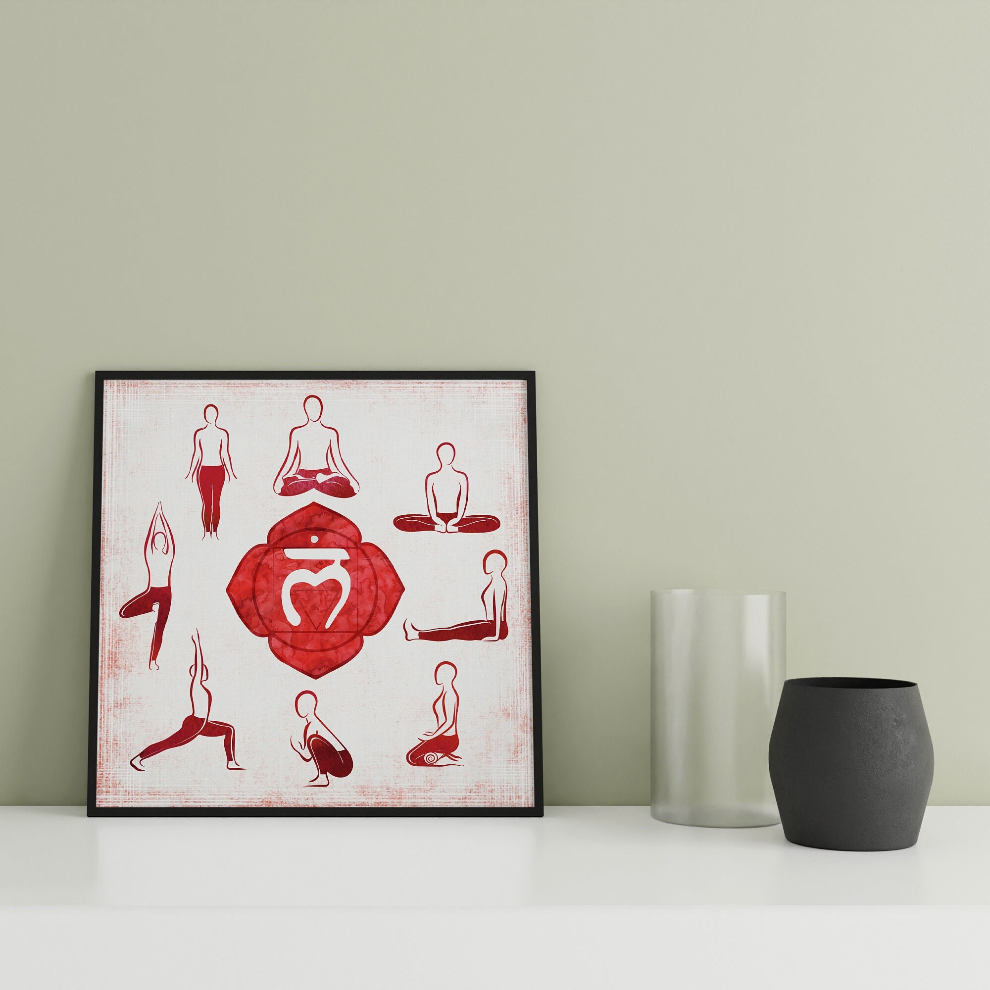 Root Chakra Yoga Poses Poster This Printable Poster Shows Several Yoga ...