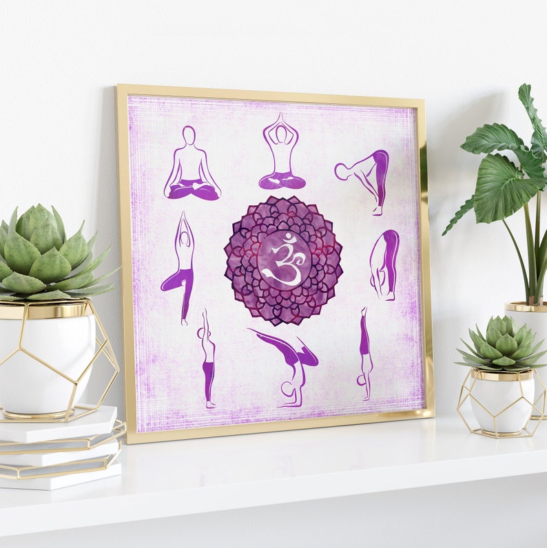 Crown Chakra Yoga Poses Poster | This Printable Poster Shows Several ...