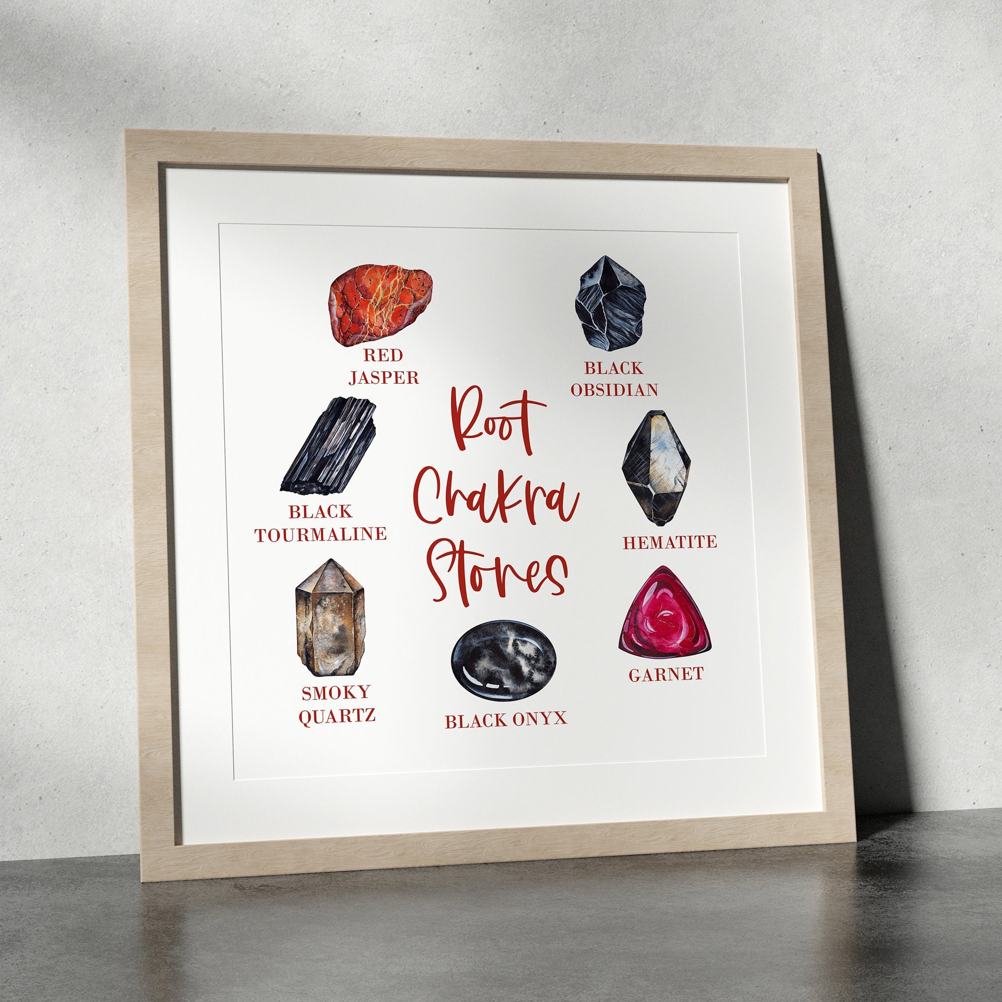 Root Chakra Stones Chart This Printable Poster Shows Several - Etsy