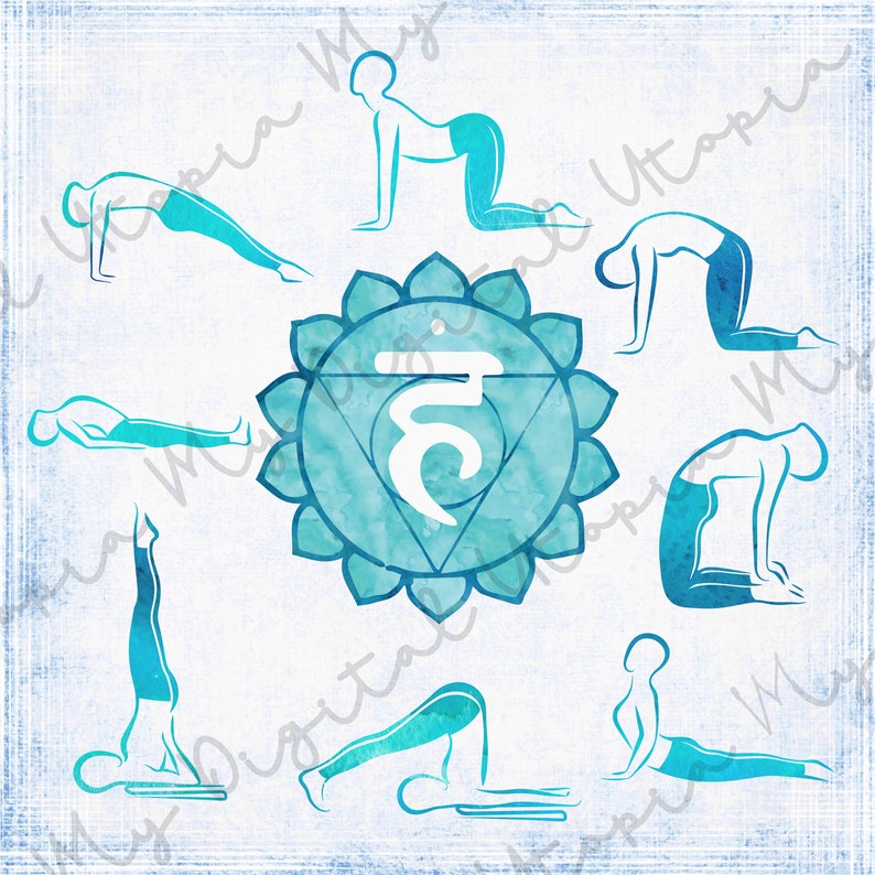 Throat Chakra Yoga Poses Poster This Printable Poster Shows - Etsy