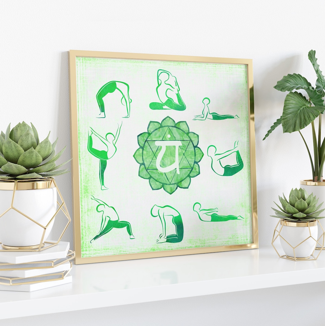 Heart Chakra Yoga Poses Poster | This Printable Poster Shows Several ...