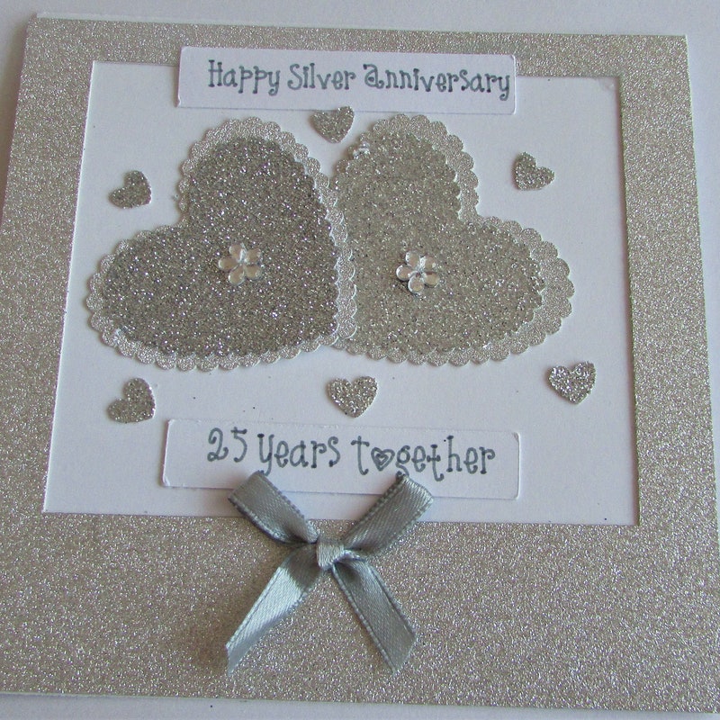 Silver Wedding Cards - Etsy UK