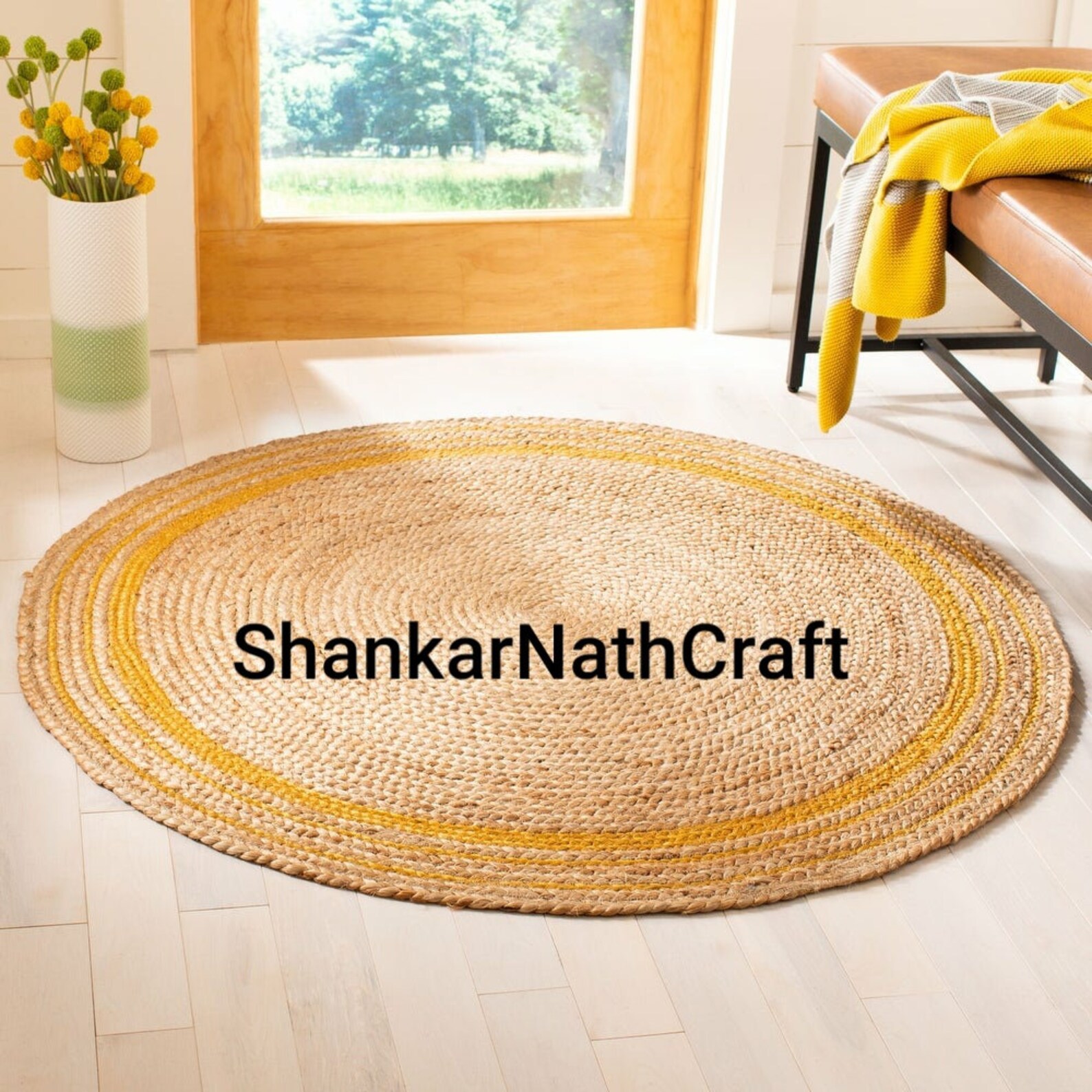 5x5 6x6 7x7 8x8 9x9 10x10 Feet Jute Rug, Natural Jute Rug, Hand Braided ...