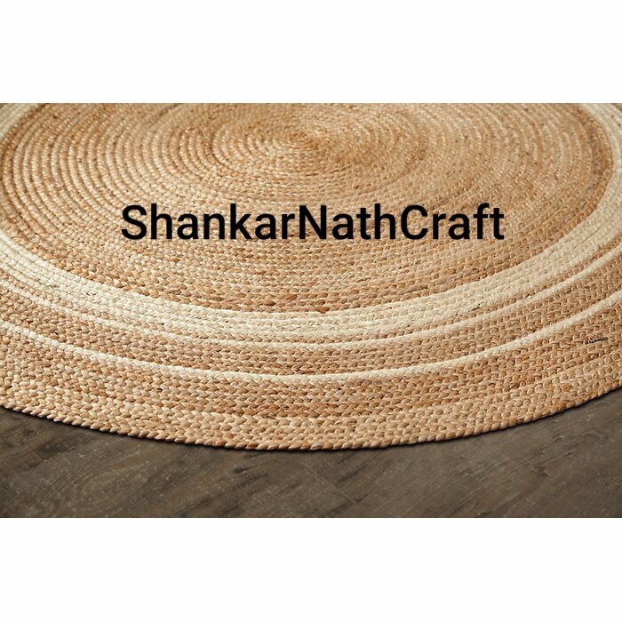 Indian Braided Floor Jute Rug, Natural Jute Rug. Natural Rug. Jute ...
