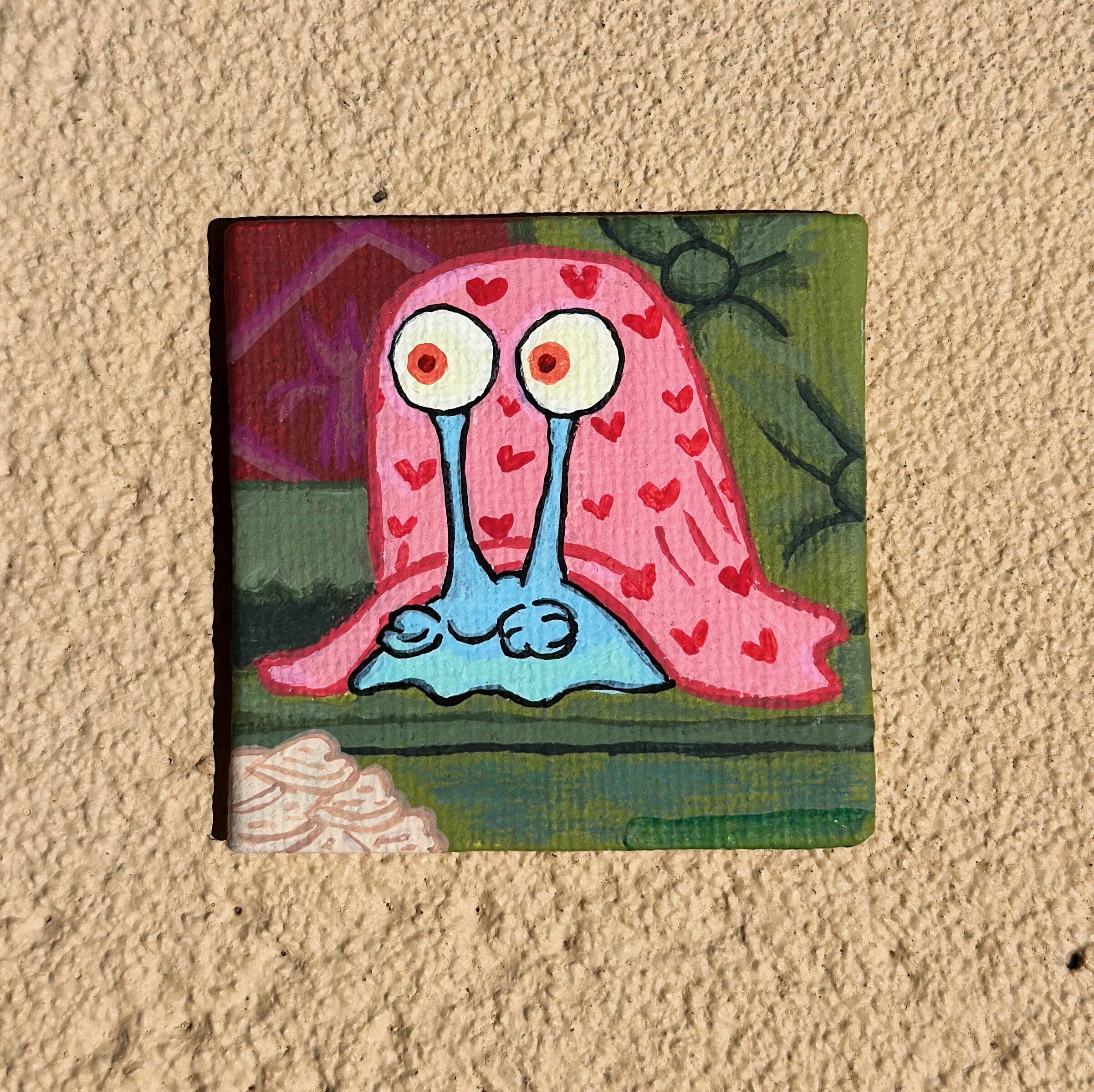 Spongebob Gary Meme Miniature Painted Canvas Spongebob Art - Etsy