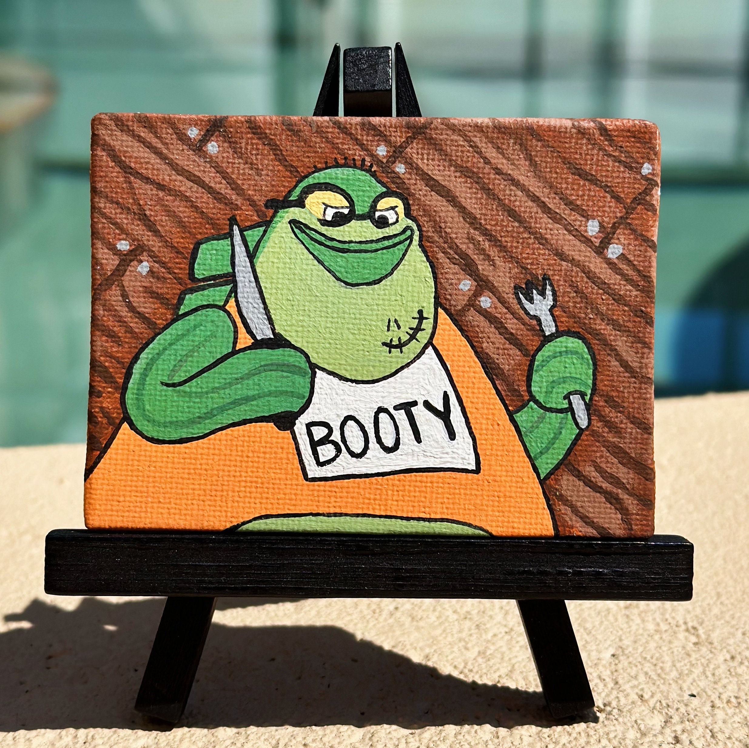 Spongebob Pickle Fish Meme Miniature Painted Canvas - Etsy