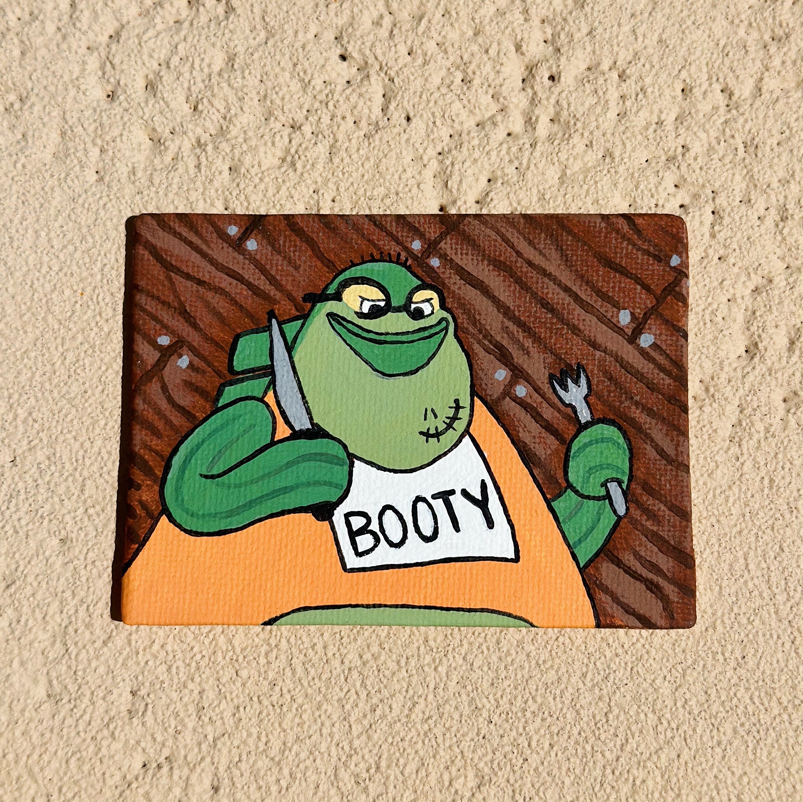 Spongebob Pickle Fish Meme Miniature Painted Canvas - Etsy