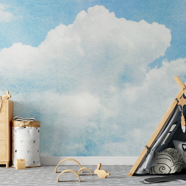 Vintage Clouds Wallpaper - Etsy