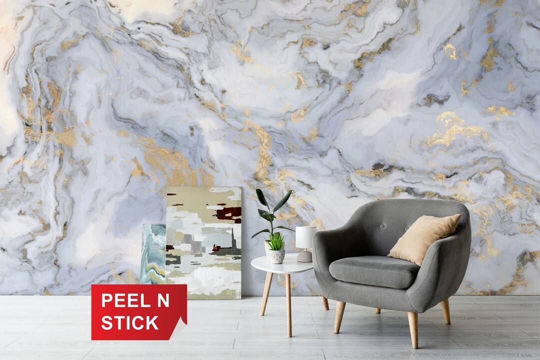 Marble Wallpaper Peel and Stick Marble Wall Mural Marble - Etsy Canada