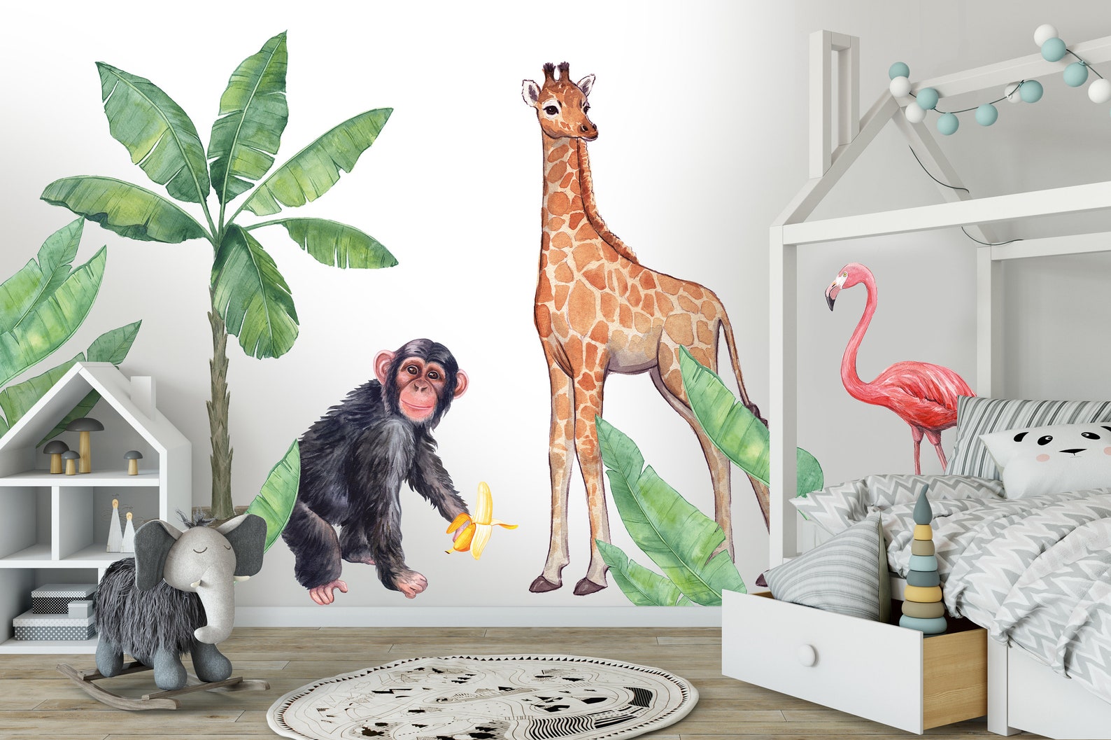 Big Wallsticker Set for Kids Safari Animals Wall Decal Cub - Etsy Canada
