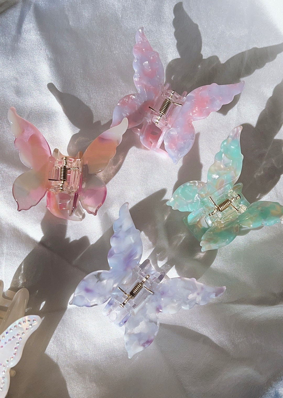 Candy Jelly Hair Claw Clips Large LX, Butterfly Candy Claw Clips ...