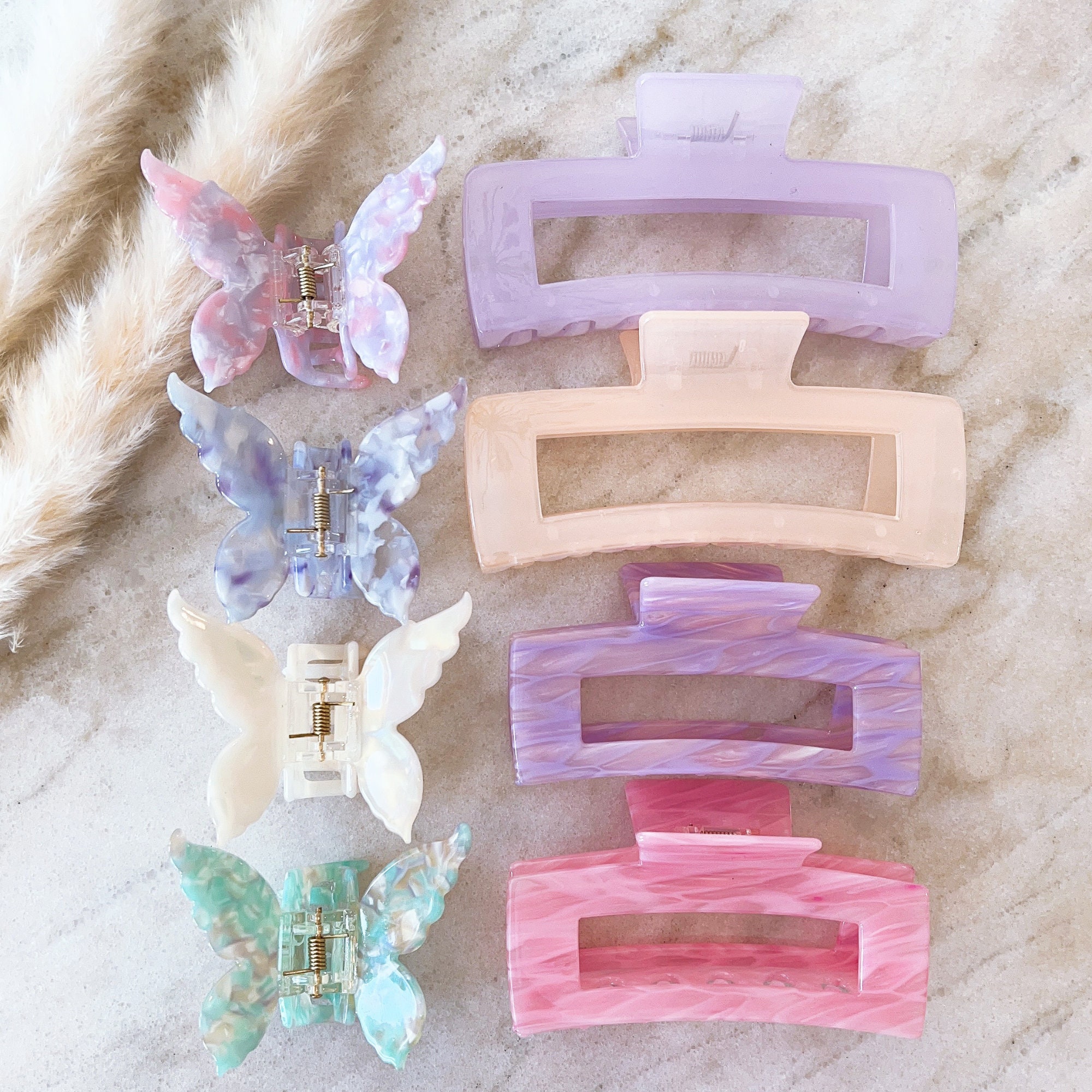 Candy Jelly Hair Claw Clips Large LX, Butterfly Candy Claw Clips ...
