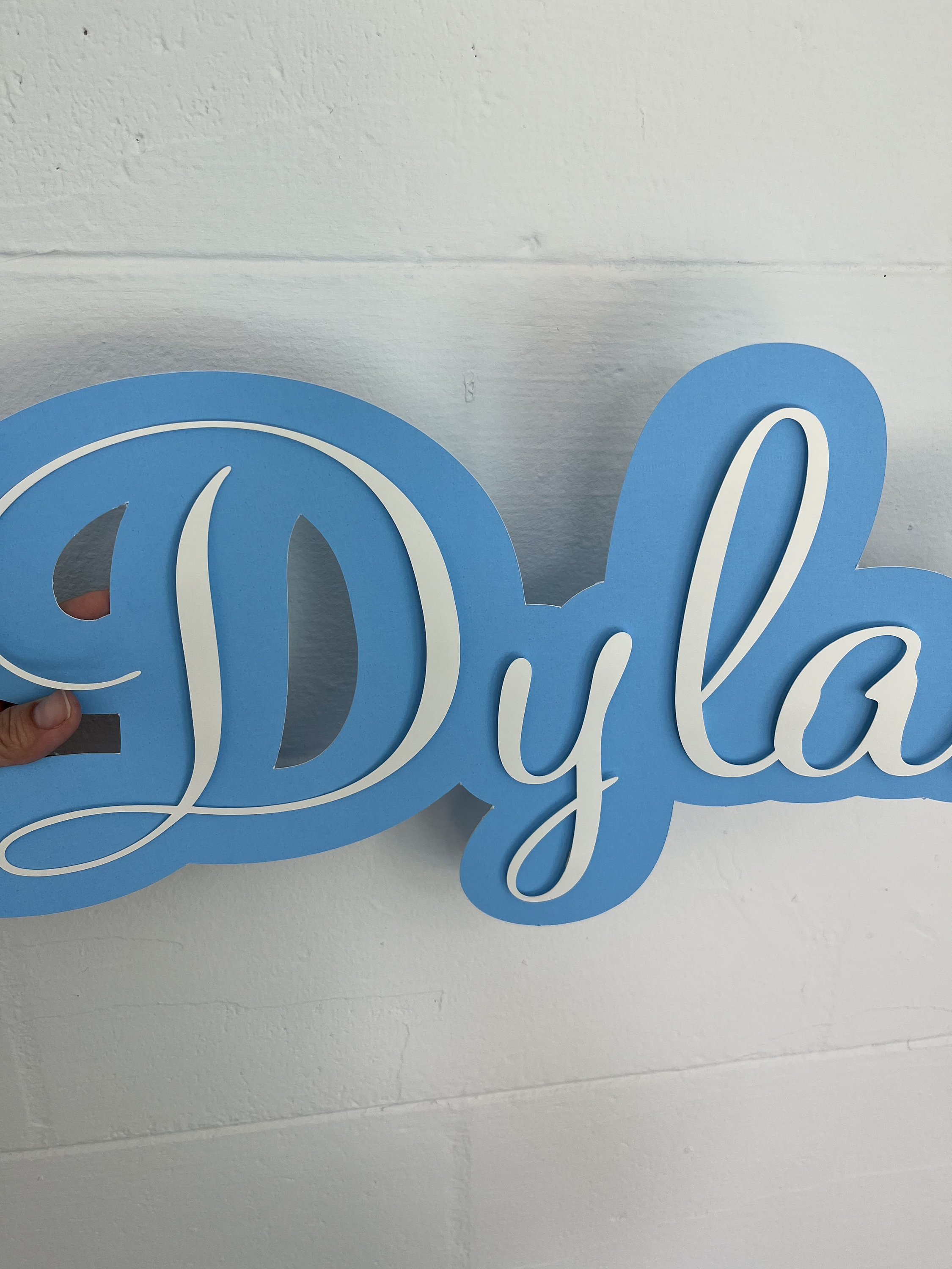 Custom 3D Cursive Light Blue Name Custom Name Sign Name With - Etsy