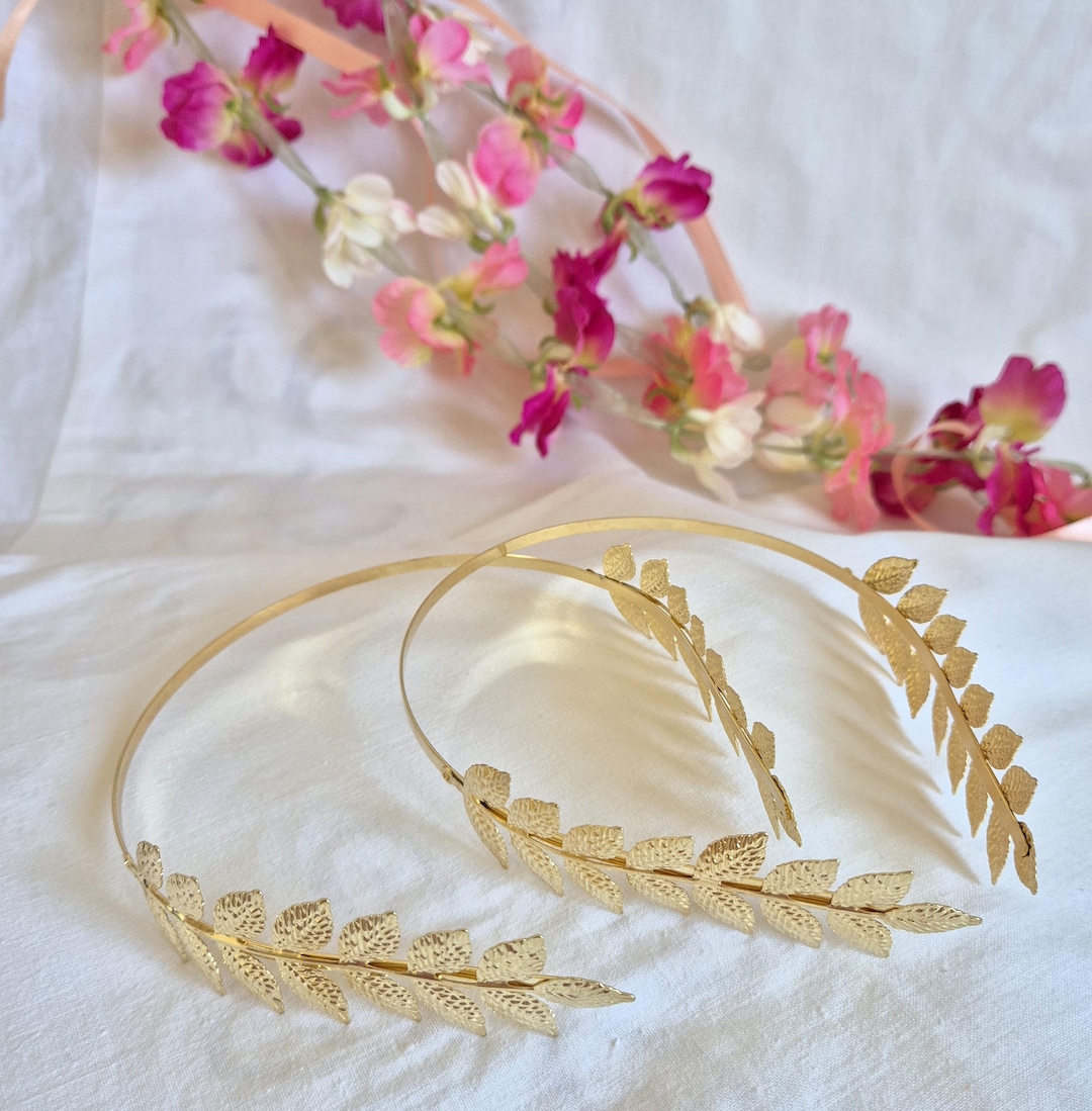 Set 2 Greek Goddess Gold Leaf Crowns / Headband // Ancient Greek Style ...