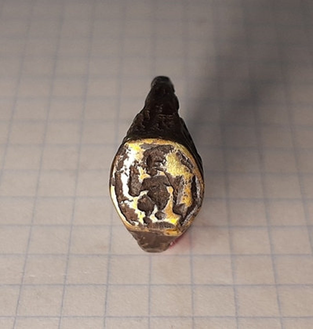 Ancient Medieval Ring With the Image of Warrior With Swords 9-15th ...