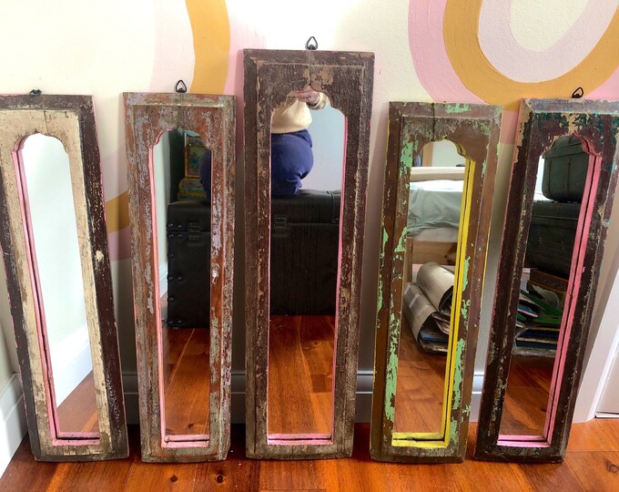 Tall Rectangular Reclaimed Sturdy Rustic Temple Wall Mirror/handmade ...