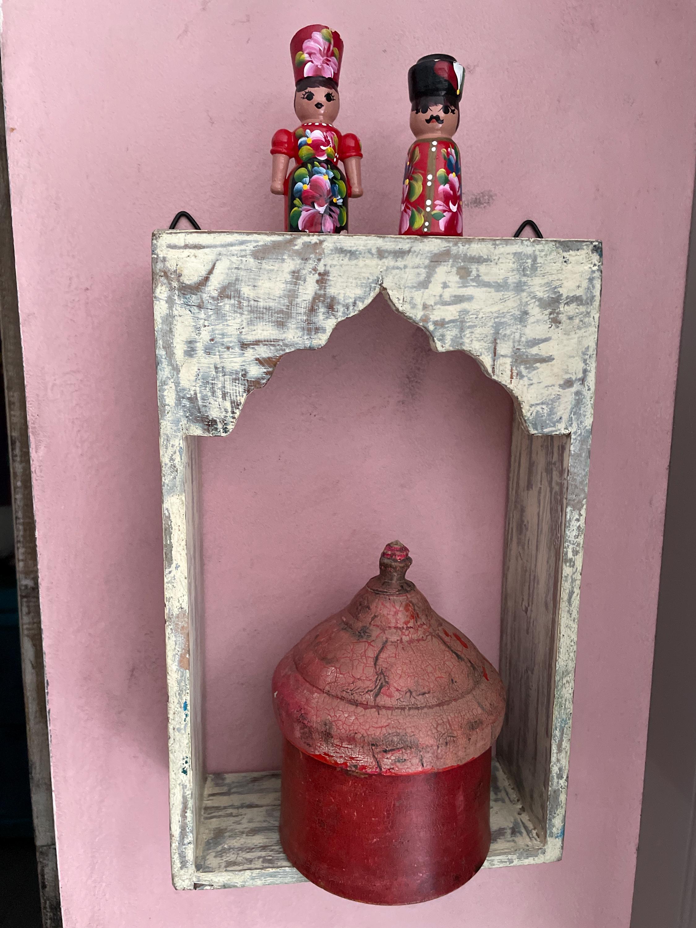 Indian Reclaimed Shelf, Arch Shelves Temple Shelf, Hand Painted Shelf ...