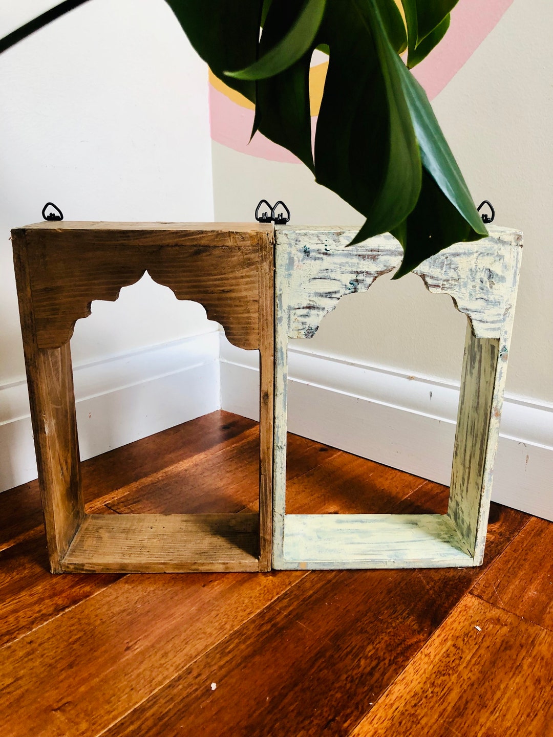 Indian Reclaimed Shelf, Arch Shelves Temple Shelf, Hand Painted Shelf ...