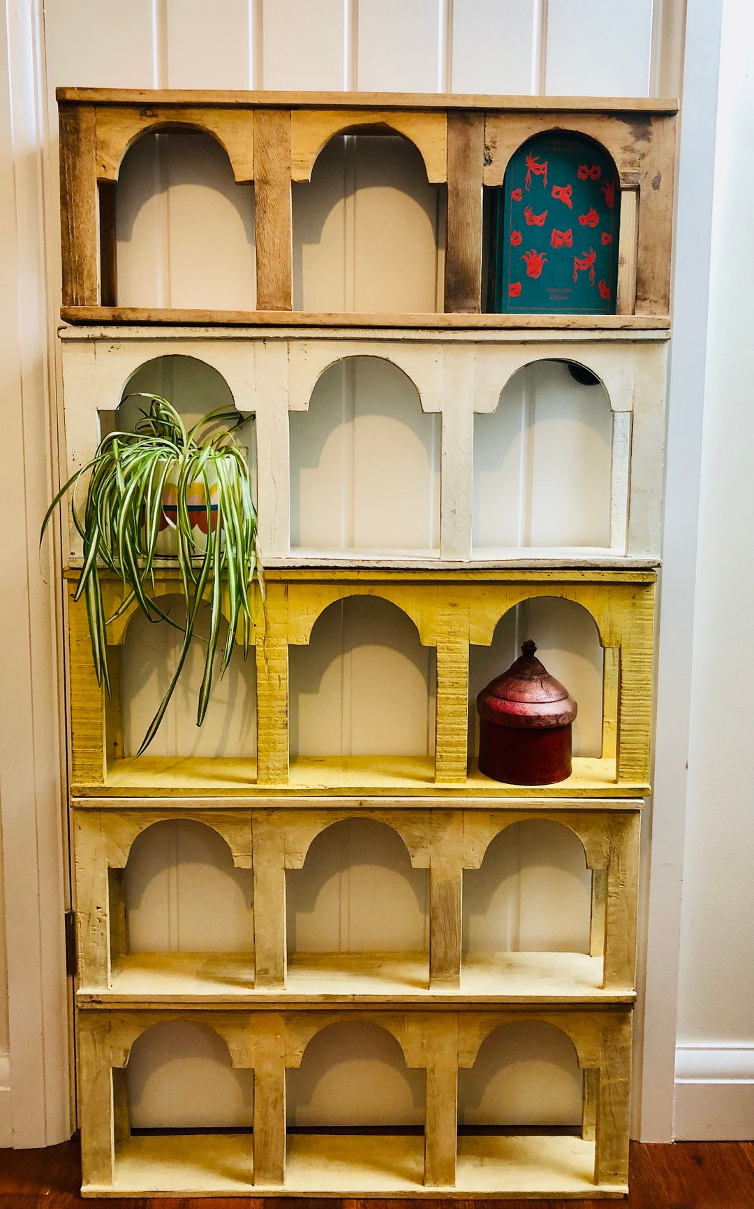 Indian Reclaimed Shelf, Arch Shelves Temple Shelf, Hand Painted Shelf ...