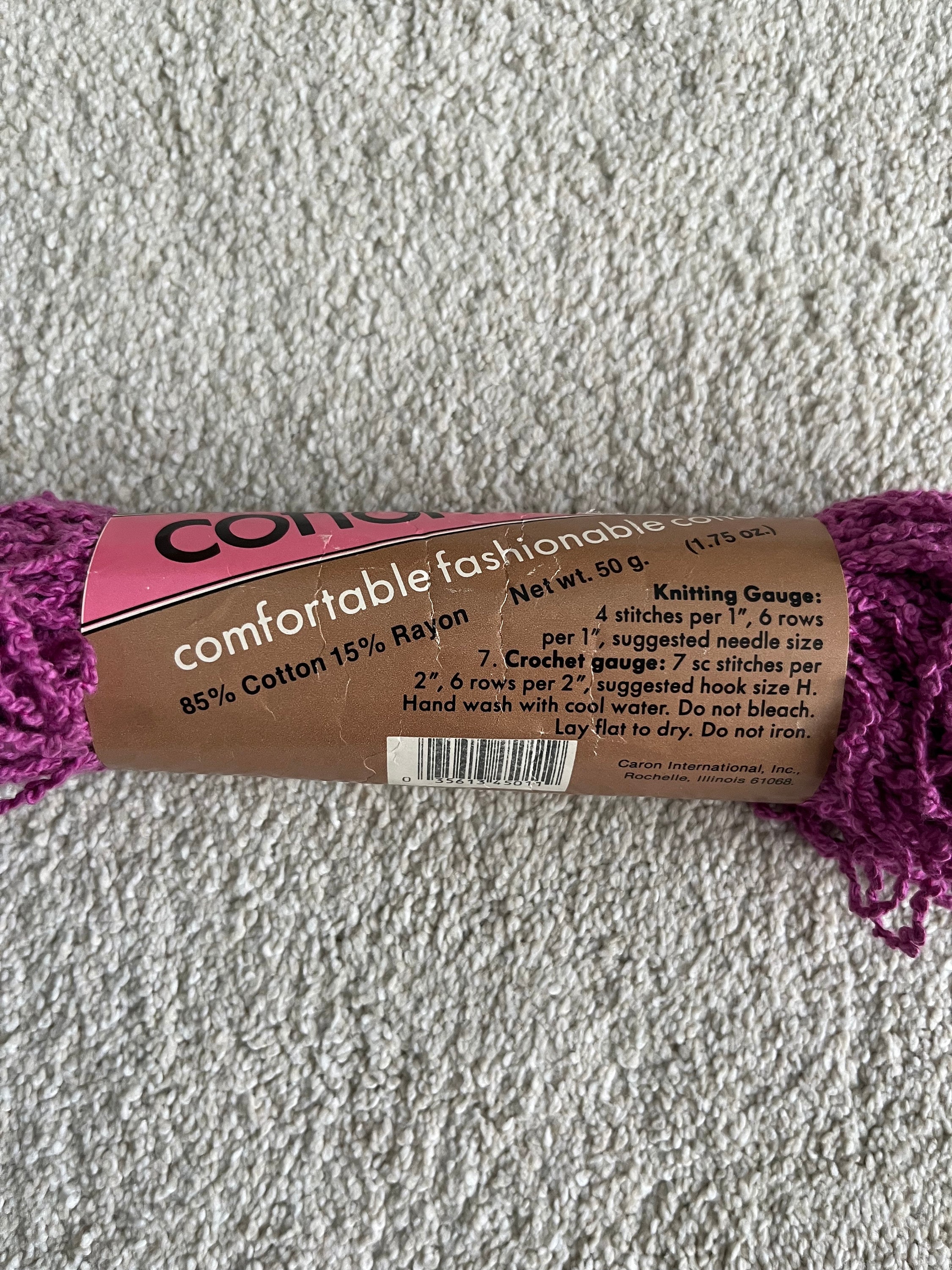Destash Yarn, Caron Cotton Terry, Pink Yarn, Mauve, #5011, Cotton Rayon ...